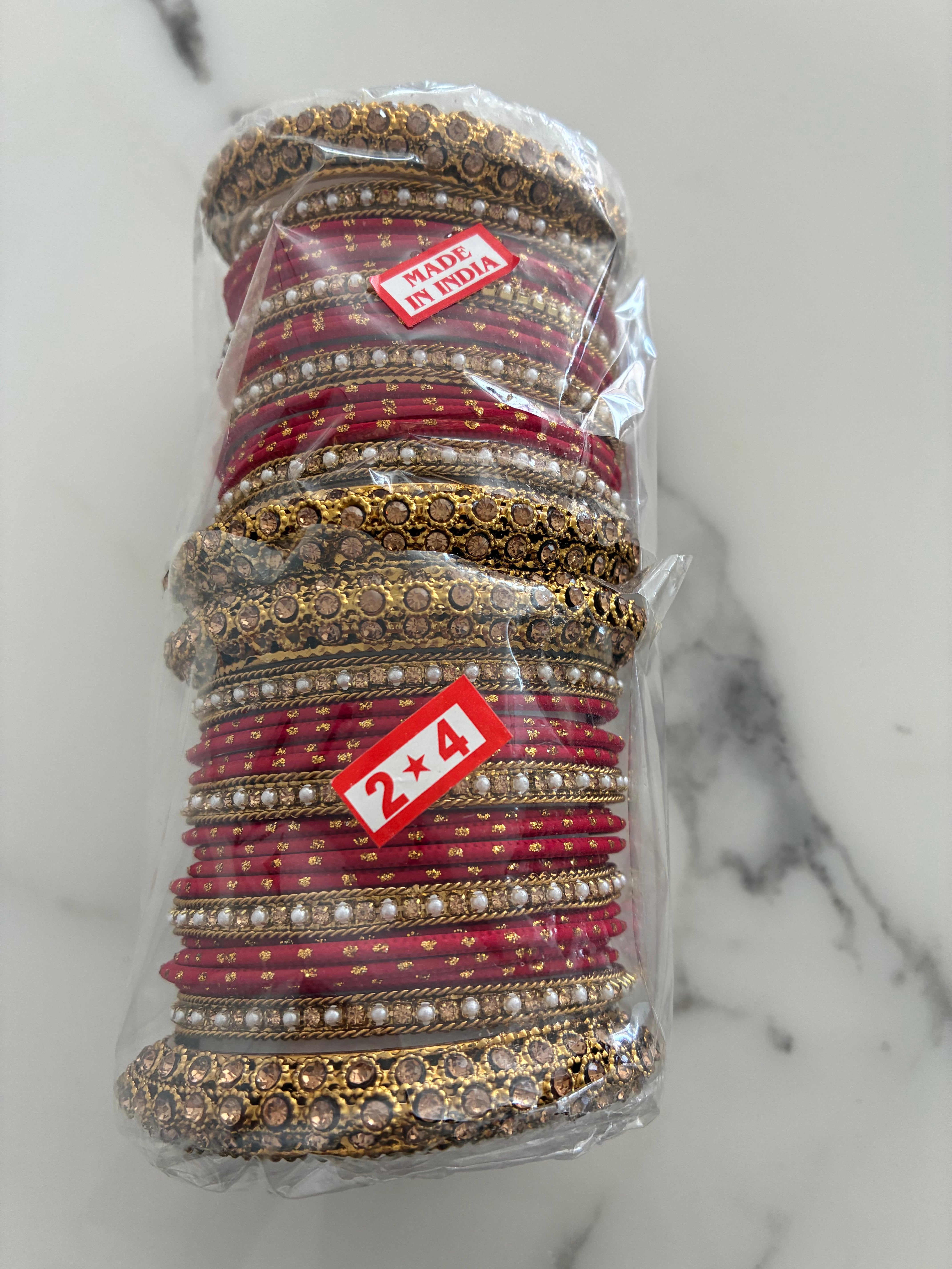 Red Bangles 2 (Diff Size) – Polki Jewels and Wardrobe by Anku